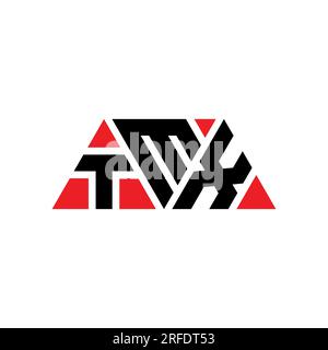 TMX-Logo mit Dreiecksbuchstaben und Dreiecksform. Monogramm mit TMX ...