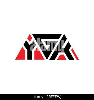 YGK-Logo mit Dreiecksbuchstaben und Dreiecksform. Monogramm mit YGK ...