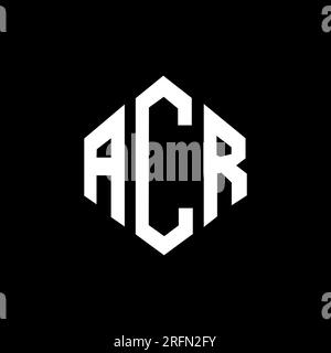 ACR-Logo mit Polygonform. ACR-Polygon- und würfelförmiges Logo. ACR ...