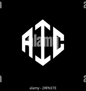 AIC-Logo in Polygonform. AIC-Polygon- und würfelförmiges Logo. AIC ...