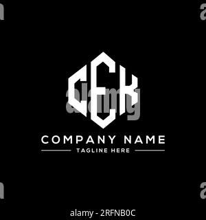 CEK-Logo in Polygonform. CEK-Polygon- und würfelförmiges Logo ...