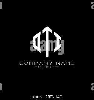 Logo mit DTI-Buchstaben und Polygonform. DTI-Polygon- und ...