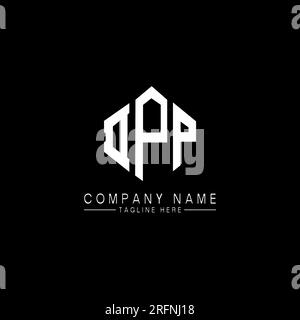 Logo mit DPP-Buchstaben und Polygonform. DPP-Polygon- und würfelförmiges Logo. Sechseckige DPP ...