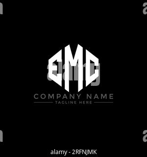 EMV-Logo mit Polygonform. EMV-Polygon- und würfelförmiges Logo. EMV ...