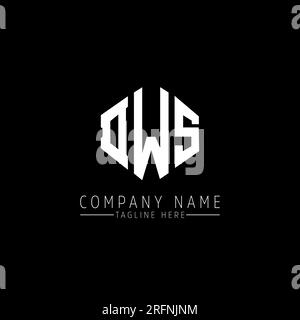 DWS-Logo in Polygonform. DWS-Polygon- und würfelförmiges Logo ...