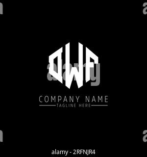 DWF-Logo in Polygonform. DWF-Polygon- und würfelförmiges Logo. DWF ...