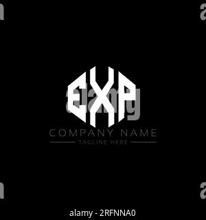 LOGO mit EXP-Buchstaben und Polygonform. EXP Polygon- und ...
