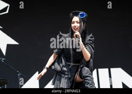 Saiki Atsumi Of Band Maid Performs On Day Two Of The Lollapalooza Music