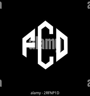 Logo mit FCO-Buchstaben und Polygonform. FCO-Logo in Polygon- und ...