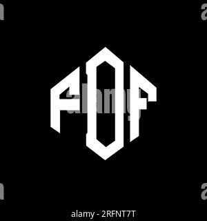 FDF-Logo in Polygonform. FDF-Polygon- und würfelförmiges Logo. FDF ...