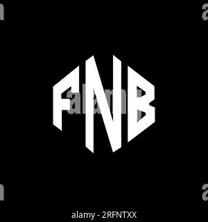 FNB-Logo in Polygonform. FNB-Polygon- und würfelförmiges Logo. FNB ...