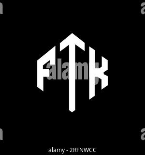 FTK-Logo in Polygonform. FTK-Polygon- und würfelförmiges Logo. FTK ...