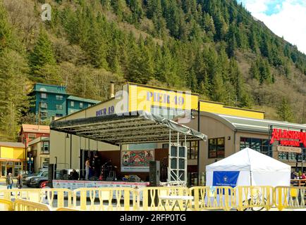 JUNEAU, ALASKA - 6. Mai 2023: Die Stadt Juneau ist die Hauptstadt von ...