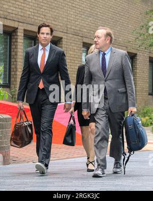 Schauspieler Kevin Spacey vor Southwark Crown Court, London, nachdem er ...