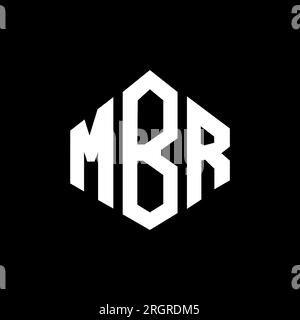 Logo mit MBR-Buchstaben und Polygonform. MBR-Polygon- und ...