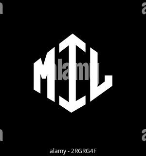 Logo mit MIL-Buchstaben und Polygonform. MIL-Polygon- und ...