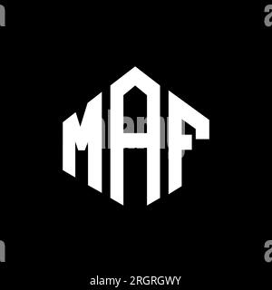 MAF-Logo in Polygonform. MAF-Polygon- und würfelförmiges Logo. MAF ...