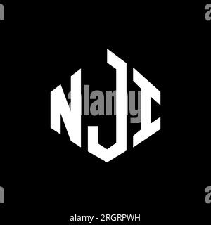 Logo mit NJI-Buchstaben und Polygonform. NJI-Polygon- und ...
