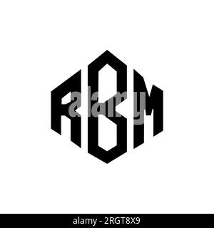 RBM-Logo in Polygonform. RBM-Polygon- und würfelförmiges Logo. RBM ...