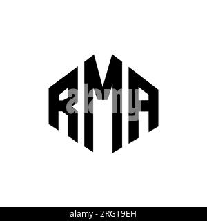 RMA-Logo in Polygonform. RMA-Polygon- und würfelförmiges Logo ...