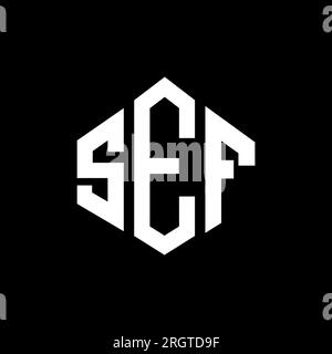 Logo mit SEF-Buchstaben und Polygonform. SEF-Polygon- und ...