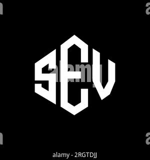 Logo mit SEV-Buchstaben und Polygonform. SEV-Polygon- und ...