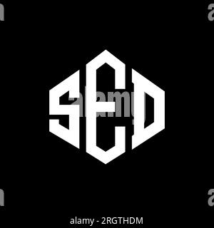 Logo mit SED-Buchstaben und Polygonform. SED-Polygon- und ...