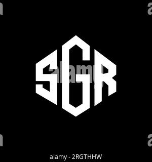 SGR-Logo mit Polygonform. SGR-Polygon- und würfelförmiges Logo. SGR ...