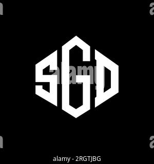 Logo mit SGD-Buchstaben und Polygonform. SGD-Polygon- und ...