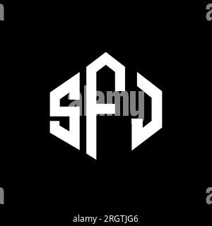 SFJ-Logo in Polygonform. SFJ-Polygon- und würfelförmiges Logo. SFJ ...