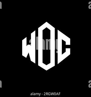 WOC-Logo in Polygonform. WOC-Polygon- und würfelförmiges Logo. WOC ...