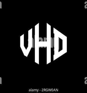 Logo mit VHD-Buchstaben und Polygonform. VHD-Polygon- und ...