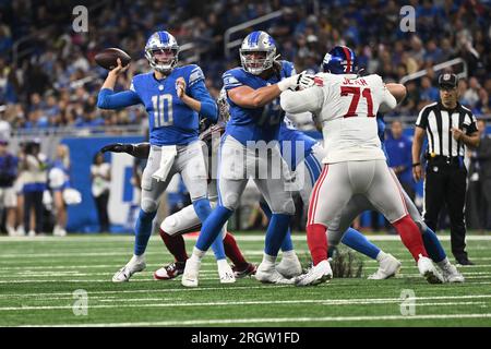 DETROIT, MI - 11. AUGUST: Detroit Lions WR Antoine Green (80) Legen Sie ...