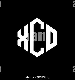Logo mit XCO-Buchstaben und Polygonform. XCO-Polygon- und würfelförmiges Logo. XCO sechseckige ...