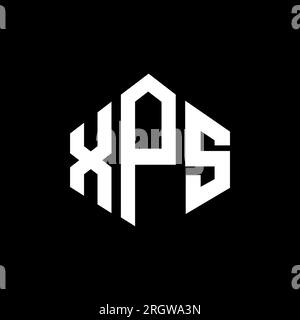 Logo mit XPS-Buchstaben und Polygonform. XPS-Polygon- und ...