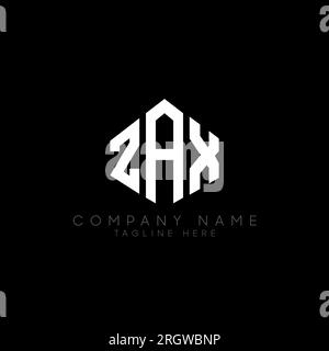 Logo mit ZAX-Buchstaben und Polygonform. Monogramm mit ZAX-Polygon-Logo ...