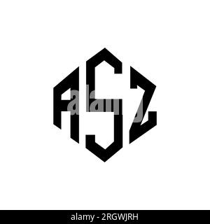 Logo mit ASZ-Buchstaben und Polygonform. ASZ-Polygon- und ...
