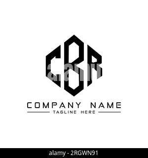 CBR-Logo in Polygonform. CBR-Polygon- und würfelförmiges Logo. CBR ...