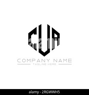 LOGO mit CUA-Buchstaben und Polygonform. CUA-Polygon- und würfelförmiges Logo. CUA sechseckige ...