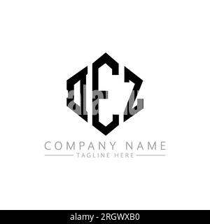 LOGO MIT DEZ-Buchstaben und Polygonform. DEZ-Polygon- und würfelförmiges Logo. DEZ sechseckige ...