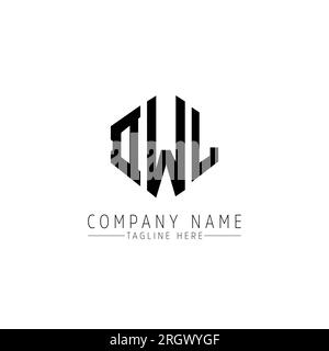 Logo mit DWL-Buchstaben und Polygonform. DWL-Polygon- und ...