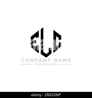 Logo mit ELC-Buchstaben und Polygonform. ELC-Polygon- und ...