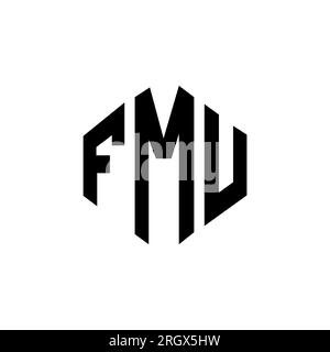 FMU-Logo in Polygonform. FMU-Polygon- und würfelförmiges Logo. FMU ...
