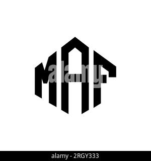 MAF-Logo in Polygonform. MAF-Polygon- und würfelförmiges Logo. MAF ...