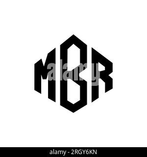 Logo mit MBR-Buchstaben und Polygonform. MBR-Polygon- und ...