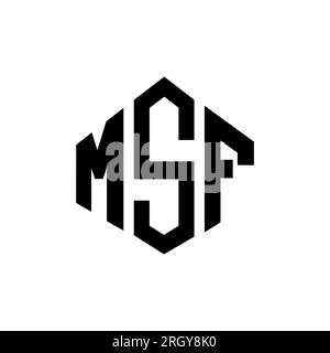 Logo mit MSF-Buchstaben und Polygonform. MSF-Polygon- und ...