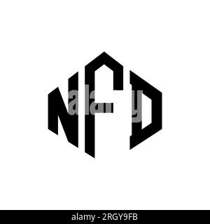 Logo mit NFD-Buchstaben und Polygonform. NFD-Polygon- und ...