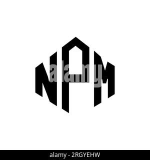 Logo mit NPM-Buchstaben und Polygonform. NPM-Polygon- und ...