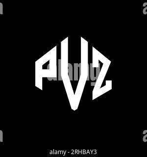 PVZ-Logo in Polygonform. PVZ-Polygon- und würfelförmiges Logo ...