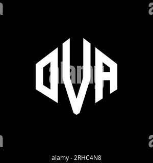 Logo mit OVA-Buchstaben und Polygonform. OVA-Polygon- und ...
